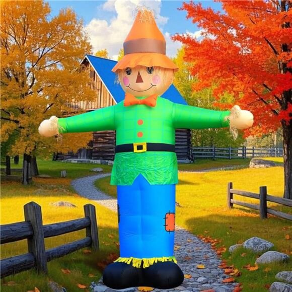 Holiday | 12ft Fall Inflatable Scarecrow Harvest Thanksgiving Blow Up ...